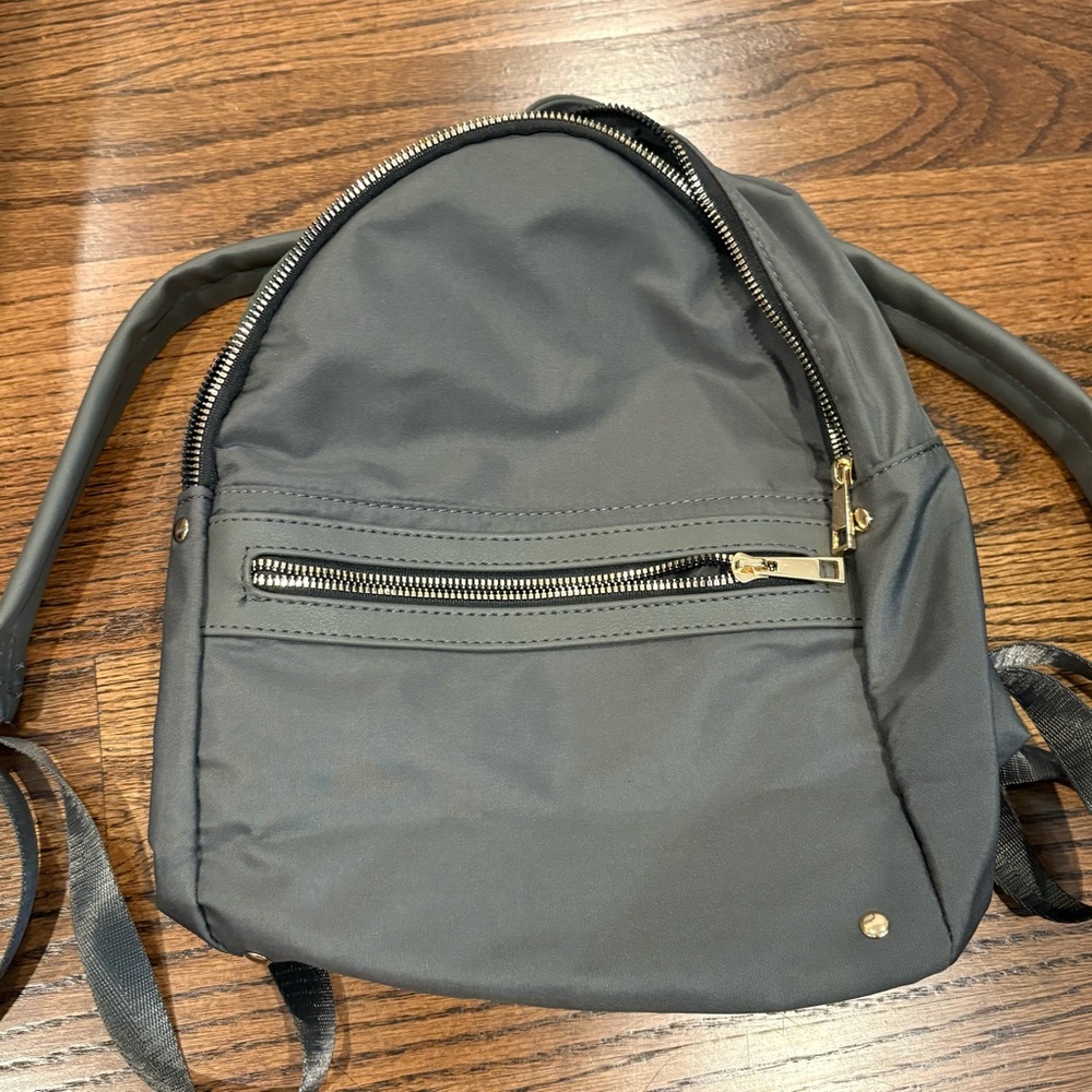 Mini Olive Green Backpack With Gold Front Zipper Pock… - Gem